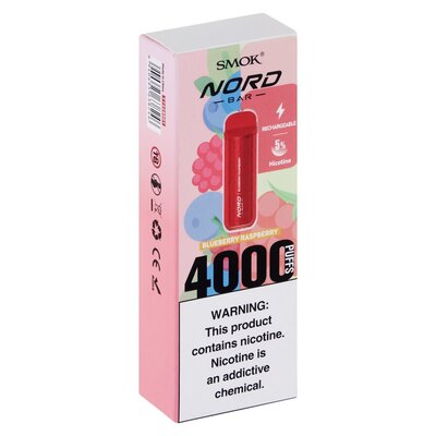 SMOK Nord Bar Red Blueberry Raspberry 5% Rechargeable Disposable Vape 8 ...