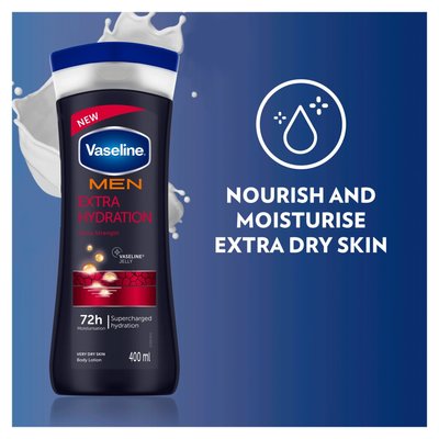 Vaseline Men Extra Hydration Moisturizing Body Lotion for Very Dry Skin ...