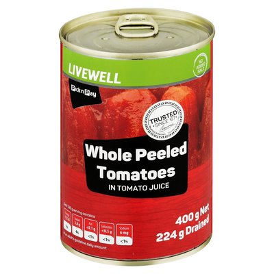 PnP Live Well Whole Peeled Tomatoes 400g | PnP