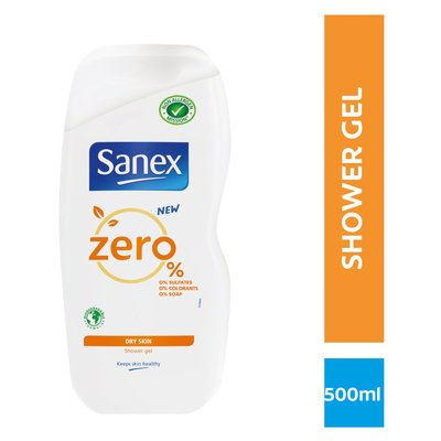 Sanex Zero% Sensitive Dry Skin Shower Gel - Body Wash 500ml | PnP