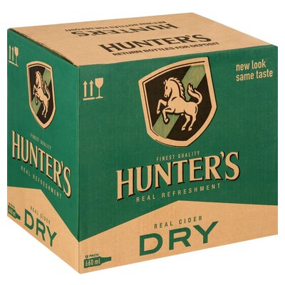 Hunters Dry Bottle + Deposit 12 x 660ml | PnP