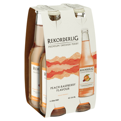 Rekorderlig Peach-Raspberry Flavour Premium Swedish Perry Nrb 4 x 330ml ...
