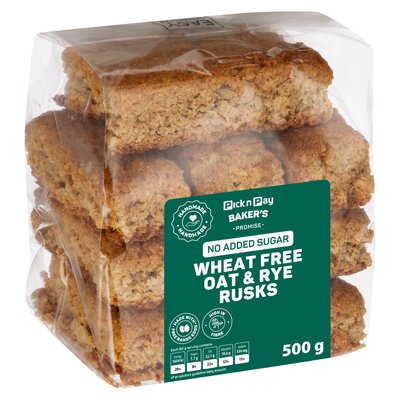 PnP Wheat Free Oat & Rye Rusks with No Added Sugar 500g | PnP