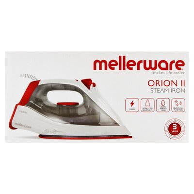 Mellerware Iron Non-stick Iron Steam/ Dry/ Spray White 1400w | PnP