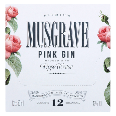 Musgrave Pink Gin Mini Bottle 50ml x 12 | PnP