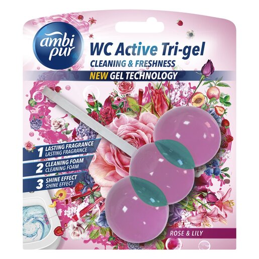 Ambi Pur Flush Gel Starter Kit Rose & Lily 48g | PnP