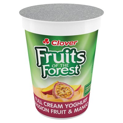 Clover Fruits Of The Forest Full Cream Passion Fruit & Mango Yoghurt ...