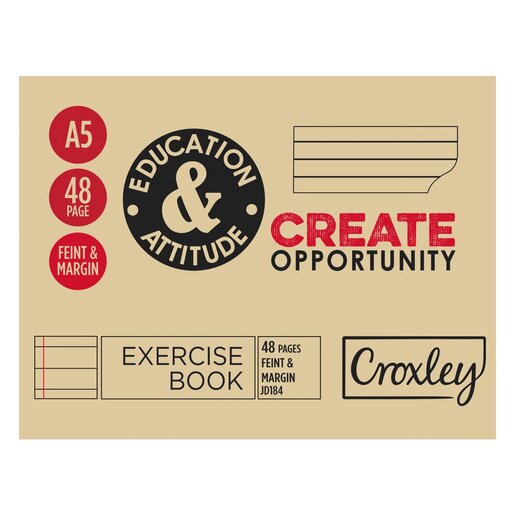 Croxley A5 Exercise Book Feint & Margine 48 Page | PnP
