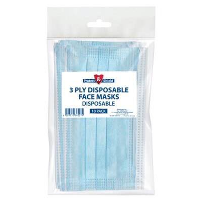 Vita Aid Protect & Shield 3 Ply Disposable Face Mask 10 Pack | PnP