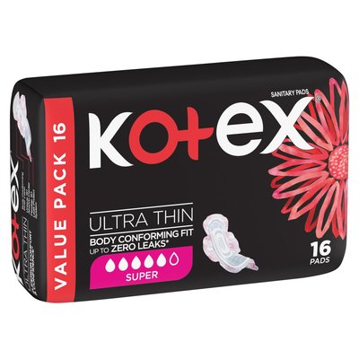 Kotex Ultra Thin Pads - Super 16 Pack Plus Wings | PnP