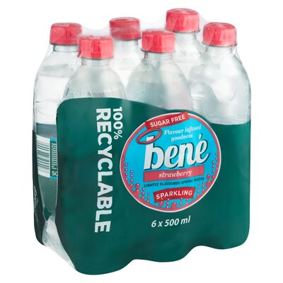 Bene Strawberry Sparkling Sugar Free Water 500ml x 6 | PnP