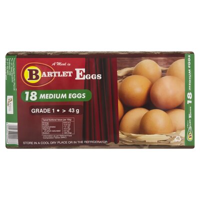 Bartlet Medium Eggs 18 Pack | PnP