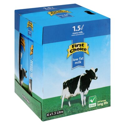First Choice UHT Low Fat Milk 6 x 1.5L | PnP