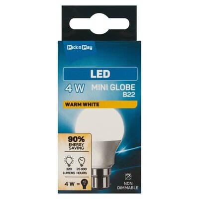 PnP 7w Bayonet Cap Cool White Classic Led 4 Pack | PnP