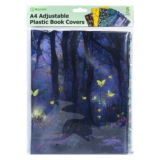 Kenzel Assorted A4 Printed Adjust Book Cover 5 Pack | PnP