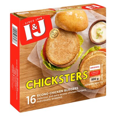 I&J Frozen Chicksters Chicken Burger Patties 800g | Smart Price ...