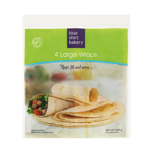 Blue Shirt Large Wraps 4 Pack | PnP