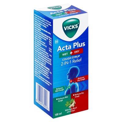 Vicks Actaplus Cough Syrup Wet + Dry 100ml | PnP