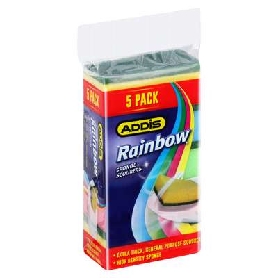Addis Multi Colour Sponge Scourers 5 Pack | PnP