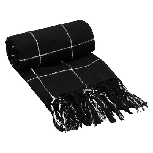 Inpsired Check Cotton Throw Black & White | PnP
