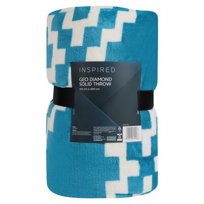 Inspired Geo Diamond Solid Throw 150 x 200cm | PnP