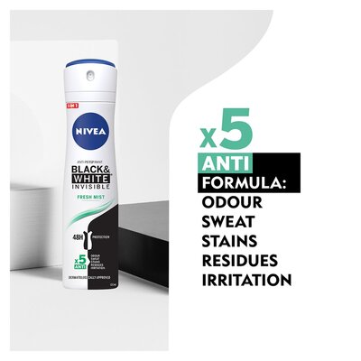 Nivea Invisible Black & White Fresh Mist Deodorant Body Spray 150ml | PnP