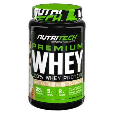 Nutritech Premium Vanilla Softserve Flavour 100% Whey Protein 908g ...