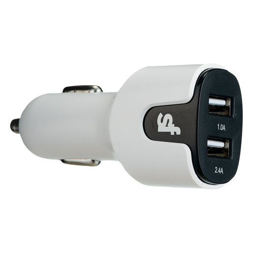 Superfly 3.4A White Dual Type C Car Charger | PnP