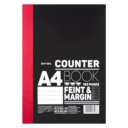 PnP A4 Feint Margin Counter Book 192 Pages | PnP