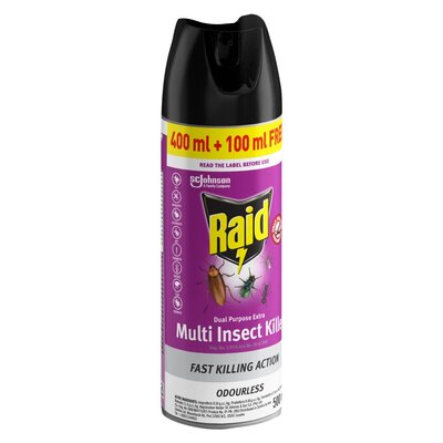 Raid Multi Insect Killer Odourless Fast Killing Action 400ml + 100ml | PnP