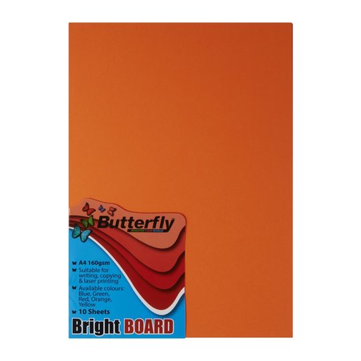 Butterfly A4 Bright Board Orange 10 Sheets | PnP