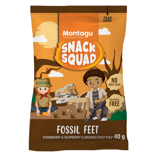 Montagu Snack Squad Strawberry & Raspberry Flavoured Fruit Fossil Feet ...