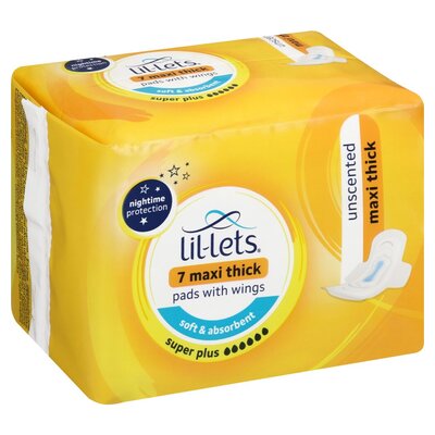 Lil-lets Unscented Super Plus Pads 7 Pack | PnP