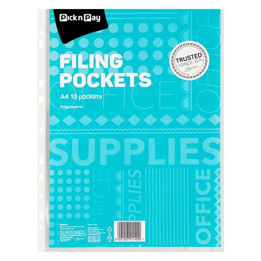 PnP Filing Pockets A4 50 Pack | Smart Price Specials | PnP Home