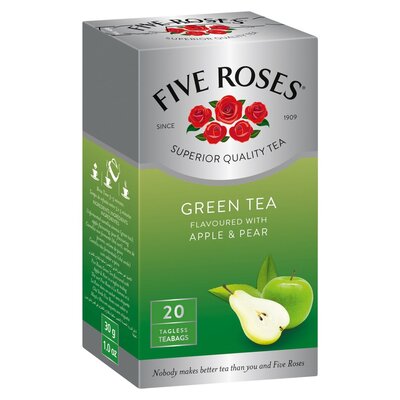 Five Roses Apple & Pear Flavoured Green Tea 20 Pack | Smart Price ...