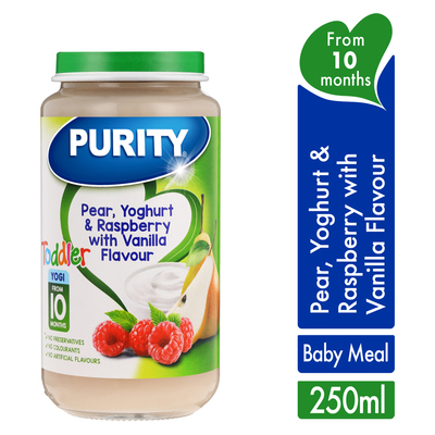 Purity Jar Pears, Yoghurt & Raspberry with Vanilla Flavour 250ml from ...