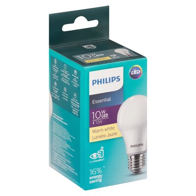 Philips 10w Edison Screw Led A60 Warm White | PnP