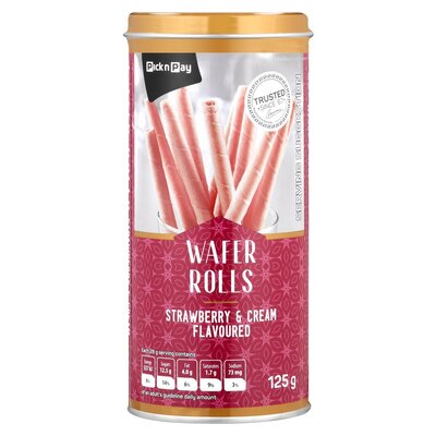 PnP Strawberry & Cream Flavoured Wafer Rolls 125g | PnP