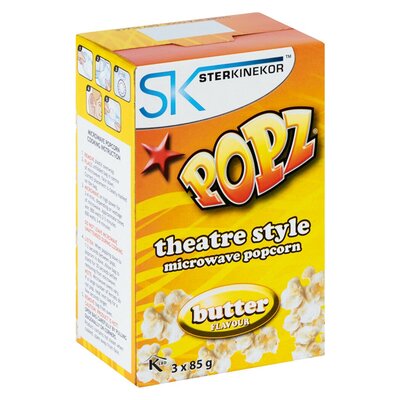 Popz Microwave Popcorn Butter 85g 3 Pack | PnP