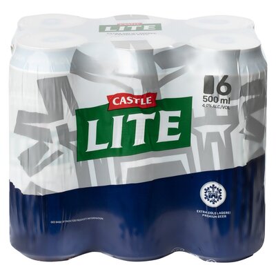 Castle Lite Premium Lager Beer 6 x 500ml | PnP