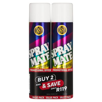 Spraymate Fast Drying Spray Paint Gloss White 250ml | Smart Price ...