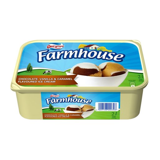 Dairymaid Farmhouse Chocolate, Vanilla & Caramel Ice Cream 2l | PnP