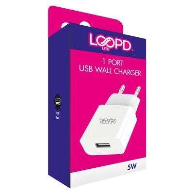 Loopd White Lite 1 Port 20W PD Wall Charger | PnP