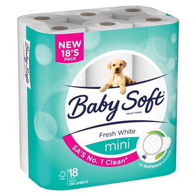 Baby Soft Mini White 2Ply 18 Pack | PnP