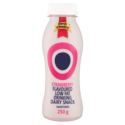 First Choice Low Fat Strawberry Flavoured Dairy Snack Drinking Yoghurt ...