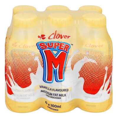 Super M Medium Fat Vanilla Milk 6 x 300ml | PnP