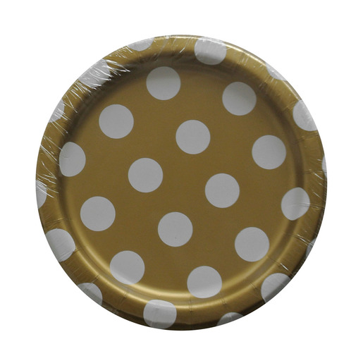 Unique 9inch Gold Round Plates 8 Pack | PnP