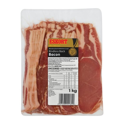 Eskort Rindless Back Bacon 1kg | Smart Price Specials | PnP Home