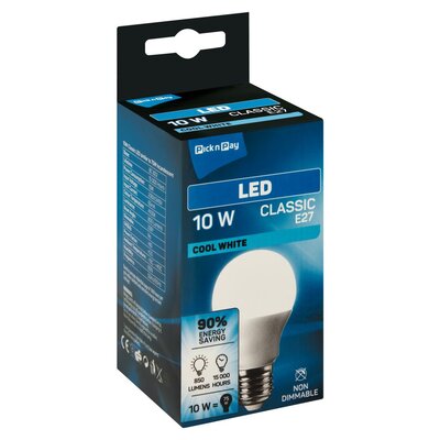 PnP 10w Edison Screw Cool White Non-Dimmable Classic LED x 300 | PnP