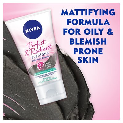 Nivea Perfect & Radiant 3 In 1 Charcoal Face Scrub 150ml | PnP
